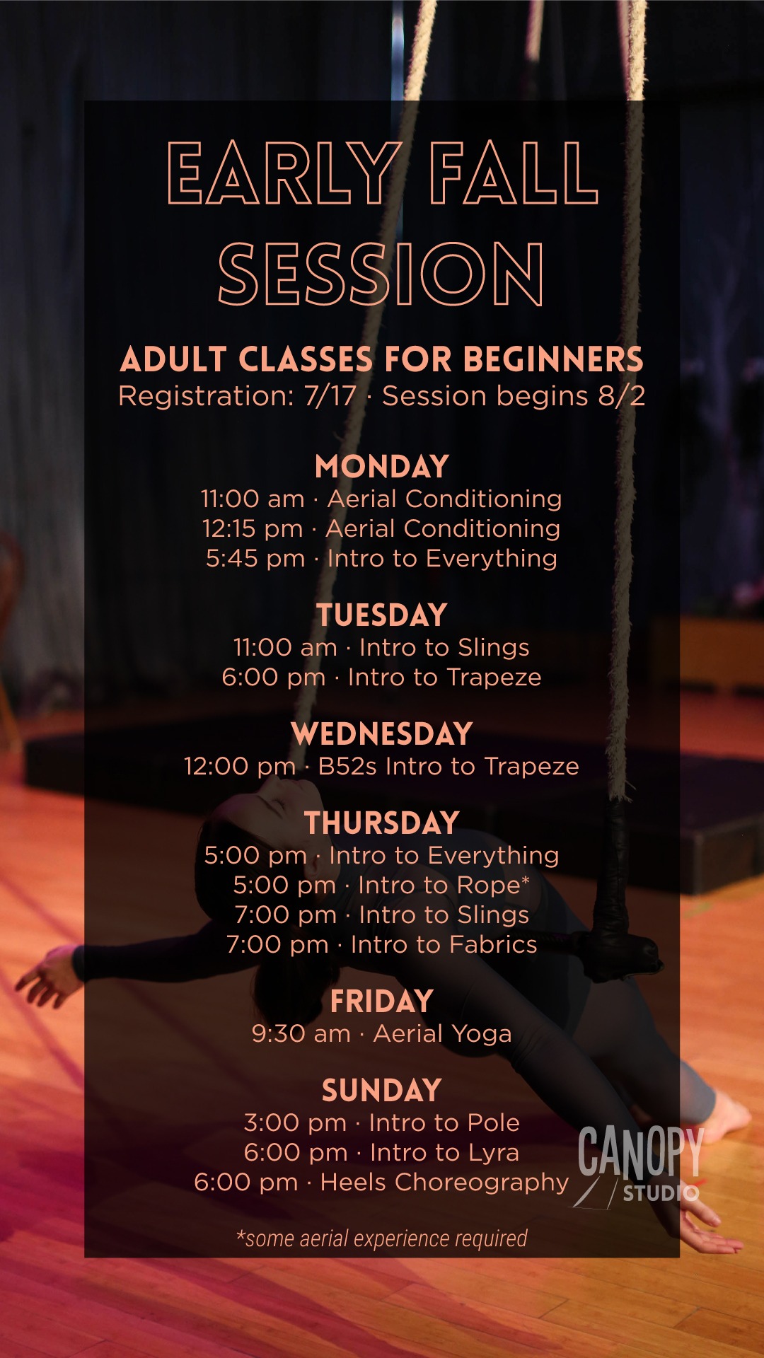 Early Fall Session Began August 2 - Canopy Studio